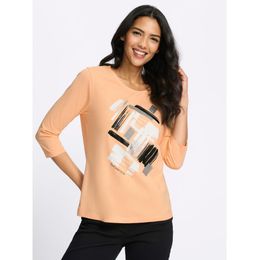 Sieh an! 3/4-Arm-Shirt in apricot-schwarz | Gr.: 46