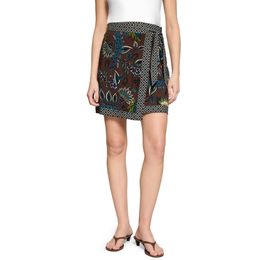 Zero Damen Minirock "Damen mit Print.", bunt, Gr. 34, bedruckt, Obermaterial: 60% Viskose, 40% Baumwolle, R&ouml;cke, Wickel-Design
