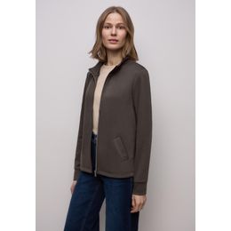 Street One Damen Cardigan, braun, Gr. 36, unifarben, Stoff, 65% Viskose, 29% Polyester, 6% Elasthan, Strickjacken, mit Tunnelzug am Saum