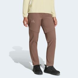 adidas terrex Damen Outdoorhose "W MT ZIP OFF P", braun, Gr. 34, Obermaterial: 93% Polyamid, 7% Elasthan, Hosen, sportliche Outdoorhose, mit