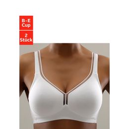 Damen T-Shirt-BH, PETITE FLEUR BY LASCANA, Gr. 80, wei&szlig;, Jersey, Obermaterial: 93% Baumwolle, 7% Elasthan, BHs, ohne B&uuml;gel aus Baumwolle &ndash; auch ideal