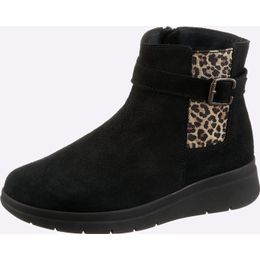 Casual Looks Damen Stiefelette, Gr. 42, schwarz, Lederimitat, Schuhe