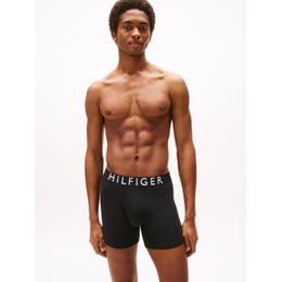 Herren Boxershorts "3P BOXER BRIEF mit Kontrast-Logo-Taillenbund", Tommy Hilfiger Underwear, Gr. Sschwarz, schwarz, schwarz, Jersey, Obermaterial: