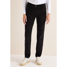 Cecil Damen Cordhose, schwarz, Gr. 33, unifarben, Cord, 98% Baumwolle, 2% Elasthan, Hosen, Middle Waist
