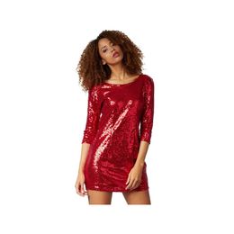 TecTake Figurbetontes Kleid in einheitlicher Farbgebung, rot | Gr.: XXL
