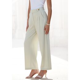 Lascana Damen Palazzohose "mit weitem Bein aus weicher und leichter Webware", gr&uuml;n, Gr. 38, unifarben, Stoff, Obermaterial: 64% Polyester, 32%