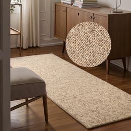 Teppich Hanse Home, B:80cm H:12mm L:200cm, beige, Kunstfaser, Wohnzimmer, Teppiche, "Wolly 2", Flachgewebe, L&auml;ufer, Skandi, Woll-Optik, Esszimmer,