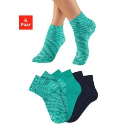 H.I.S. H.I.S M&auml;dchen Kurzsocken, Gr. 35, gr&uuml;n, Baumwollmischung, Socken, unifarben und meliert in einer Packung