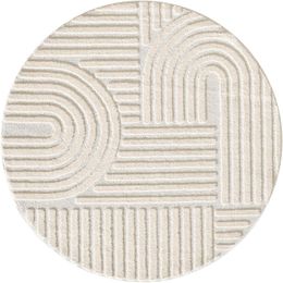 Ayyildiz Flachwebeteppich Art, Creme, Textil, Boho, rund, Oeko-Tex&reg; Standard 100, pflegeleicht, Teppiche & B&ouml;den, Teppiche, Runde Teppiche