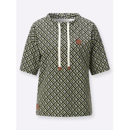 WITT WEIDEN Sweatshirt in pistazie-schwarz-gemustert | Gr.: 38