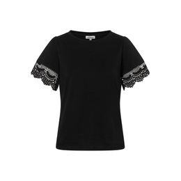 More & More More & More verspieltes Kurzarmshirt, Spitzen&auml;rmel in black | Gr.: 36