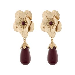 ABOUT YOU Ohrringe 'Emelie' Damen Gr&ouml;&szlig;e One Size gold / karminrot