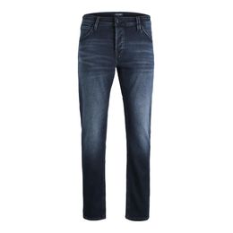 Jack & Jones JACK & JONES Herren Comfort-fit-Jeans "JJIMIKE JJFOX I.K ST", blau, Gr. 28, Abriebeffekte, Denim/Jeans, Obermaterial: 86% Baumwolle, 13% Polyester,