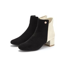 Lascana Stiefelette in schwarz/creme | Gr.: 38