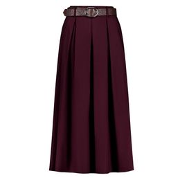Zero Baumwollrock mit G&uuml;rtel in Dark Aubergine | Gr.: 40