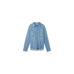 Tom Tailor Langarmbluse in clean mid stone blue denim | Gr.: 36