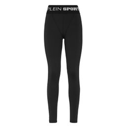 Plein Sport Damen Leggings "Sportleggings", schwarz, Gr. XXL, Obermaterial: 90% Polyester, 10% Elasthan, Hosen