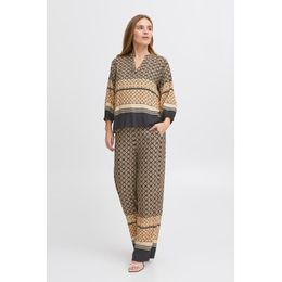 Pulz Casual Hose PZOLIVIA Loose fit in Black Boho Border Print | Gr.: XL