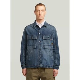 G-Star Raw G-STAR Herren Langarmshirt "Mosa Overshirt", blau, Gr. S, Obermaterial: 100% Baumwolle, Shirts