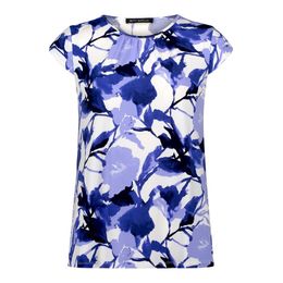 Betty Barclay Rundhals-Shirt mit Raffung in Wei&szlig;/Blau | Gr.: 36