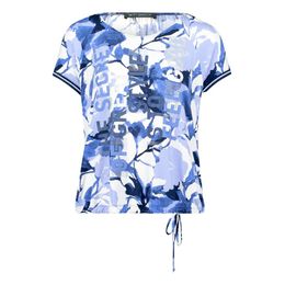Betty Barclay Printshirt mit Raffung in Wei&szlig;/Blau | Gr.: 42