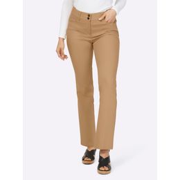 Damen Bootcuthose, braun, Gr. 42, Ashley Brooke BY HEINE, unifarben, 48% Baumwolle, 45% Polyester, 7% Elasthan, Miedereinsatz:15% Elasthan, 85%