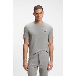BOSS Herren Pyjamaoberteil "Waffle T-Shirt", Gr. M, grau, Obermaterial: 60% Baumwolle, 40% Polyester, Shirts