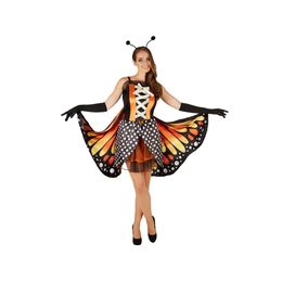 TecTake Schmetterling/Falter, in schwarz/orange, Gr. XL, Kurzes Kleid | Gr.: S