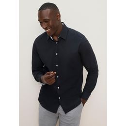 Bruno Banani Herren Langarmhemd, schwarz, Basic, Gr. 43, Obermaterial: 100% Baumwolle, Hemden, taillierte Passform, mit Kentkragen, aus Baumwolle