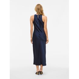 Vila Damen Maxikleid "VIRAVENNA S/L ANKLE DRESS - NOOS/OC", blau, Gr. 36, unifarben, Obermaterial: 100% Polyester, Kleider, Kunstfaser, regular fit