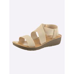 Casual Looks Damen Sandalette, Gr. 38, beige, Textil, Schuhe