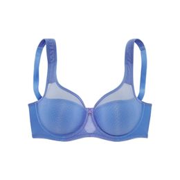 Damen Minimizer-BH, NUANCE BY LASCANA, Gr. 75, blau, Netz, Obermaterial: 79% Polyamid, 15% Polyester, 6% Elasthan, BHs, mit B&uuml;gel und transparenten