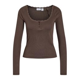 Noisy may Oberteil mit langen &Auml;rmeln in Chocolate Brown1 | Gr.: M