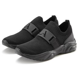 active by Lascana LASCANA ACTIVE Damen Sneaker "Slip-On-Sneaker", Gr. 38, schwarz, Obermaterial: 100% Textilmaterial. Decksohle: 100% Textilmaterial. Futter: 100%