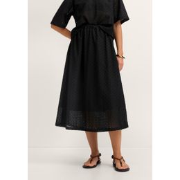 Bugatti Damen Plisseerock, schwarz, Gr. 36, 70% Baumwolle, 30% Polyester, R&ouml;cke, mit Lochmuster