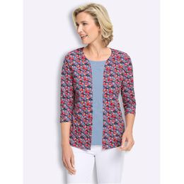 Sieh an! 2-in-1-Shirt in dunkelblau-rot-bedruckt | Gr.: 46