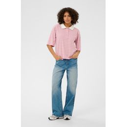 Kaffe Poloshirt KAmiala Baggy fit in Pink Frosting/Feather Gray | Gr.: xs