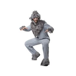 TecTake Wolf, auch Raubtier, in grau, M&uuml;tze mit Ohren und Stoffinnenfutter | Gr.: M