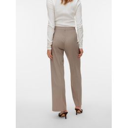 V&eacute;ro Moda VERO MODA Damen Anzughose "VMTEXAS MW STRAIGHT PANT NOOS", beige, Gr. L, meliert, Web, Obermaterial: 75% Polyester, 21% Viskose, 4% Elasthan, Hosen,
