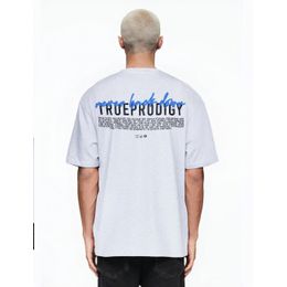 Trueprodigy Herren Oversize-Shirt "Lior Logo Print Oversized Rundhals", grau, Gr. XL, Obermaterial: 50% Baumwolle CO. 50% Polyester PES., Shirts