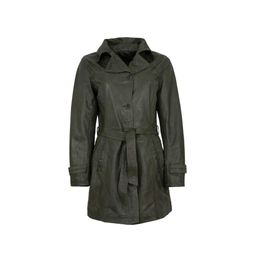 Maddox Leder-Trenchcoat Lammnappa in Oliv | Gr.: 50
