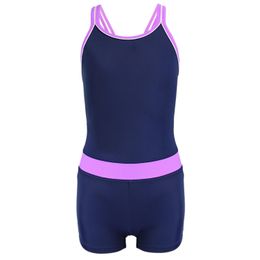 AQUARTI Kinder Badeanzug "Body M&auml;dchen Badeanzug mit Bein Racerback", blau, Gr. 152, Obermaterial: 80% Polyamid PA. 20% Elasthan EL., Badeanz&uuml;ge