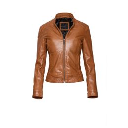 Bugatti Damen Lederjacke "BULady-145", braun, Gr. 36, uni, Obermaterial: 100% Lammleder LEL. Futter: 100% Polyester PES. 100% Polyester PES., Jacken,