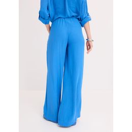 bonprix Damen Marlene-Hosegletscherblau, Gr. 36, Obermaterial: 100% Polyester, Hosen, l&auml;ssiger Schnitt, bequemer Gummizug, Loose Fit Passform