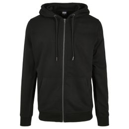 Urban Classics Herren Neopren-Hoodie "Urban Classics Herren Basic Terry Zip Hoody", schwarz, Gr. L, unifarben, 65% Baumwolle, 35% Polyester, Pullover
