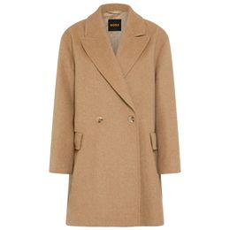 BOSS Orange Damen Kurzmantel "Calesarina Premium Damenmode", beige, Gr. 38, unifarben, Web, Obermaterial: 50% Wolle, 45% Polyester, 5% sonstige