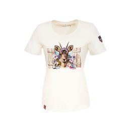 Almgwand Damen T-Shirt "T-Shirt MIESENBACHALM", wei&szlig;, Gr. S, Obermaterial: 93% Baumwolle CO. 7% Elasthan EL., Shirts