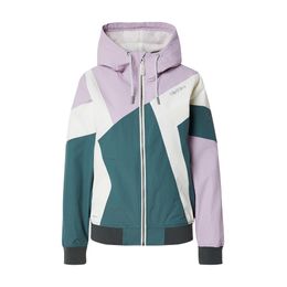 Iriedaily Funktionsjacke 'Puzzled' Damen Gr&ouml;&szlig;e M dunkelgrau / smaragd / pflaume / wei&szlig;