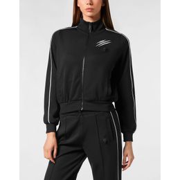 Plein Sport Damen Yoga-Sweatjacke "Sweatjacke", schwarz, Gr. M, Obermaterial: 92% Polyester, 8% Elasthan, Sweatjacken