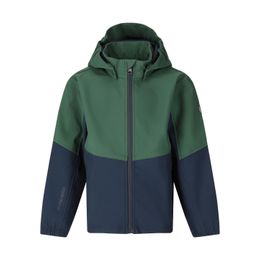 ZIGZAG Jungen Softshelljacke "Troy", gr&uuml;n, Gr. 140, unifarben, 100% Polyester, Jacken, mit wasserabweisender Beschichtung